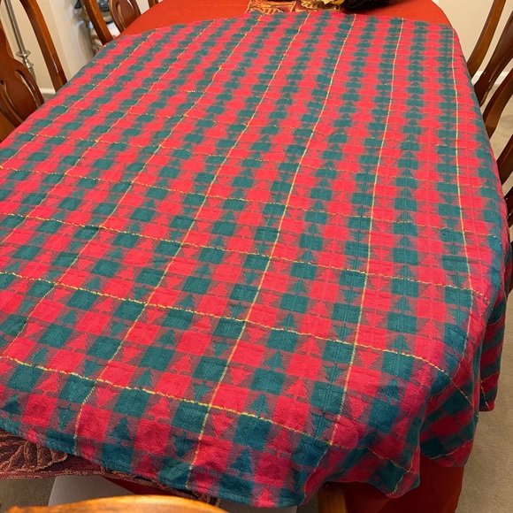 Source Unknown | Holiday | Vintage Christmas Tablecloth64 Inch Round ...